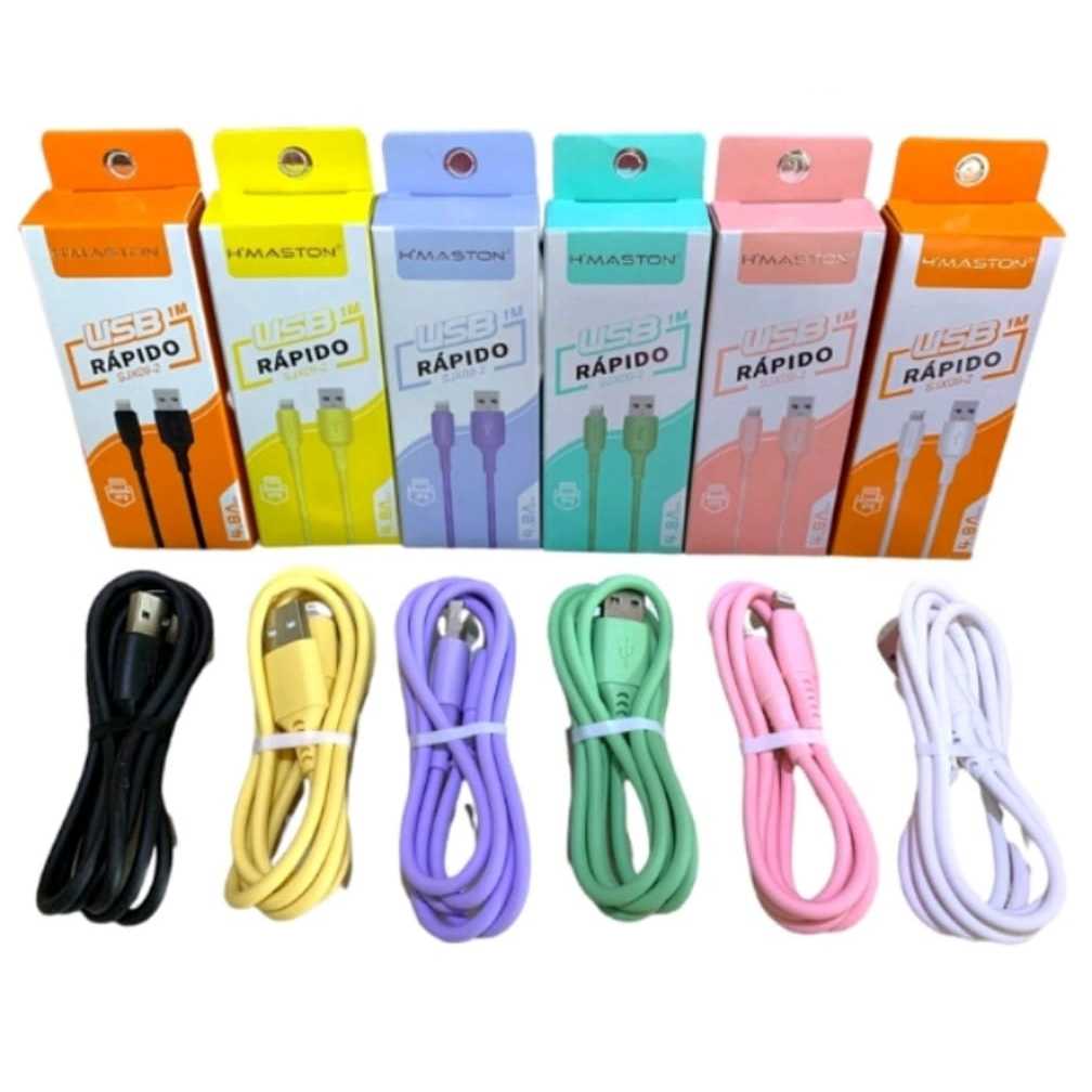 Cabo V8 / Type - C / ios USB Turbo 4.8A Dados e Carregamento 1m Hmaston ...