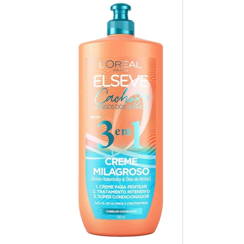 Creme Milagroso 3 em 1 L'Oréal Paris Elseve Cachos Longos dos Sonhos ...