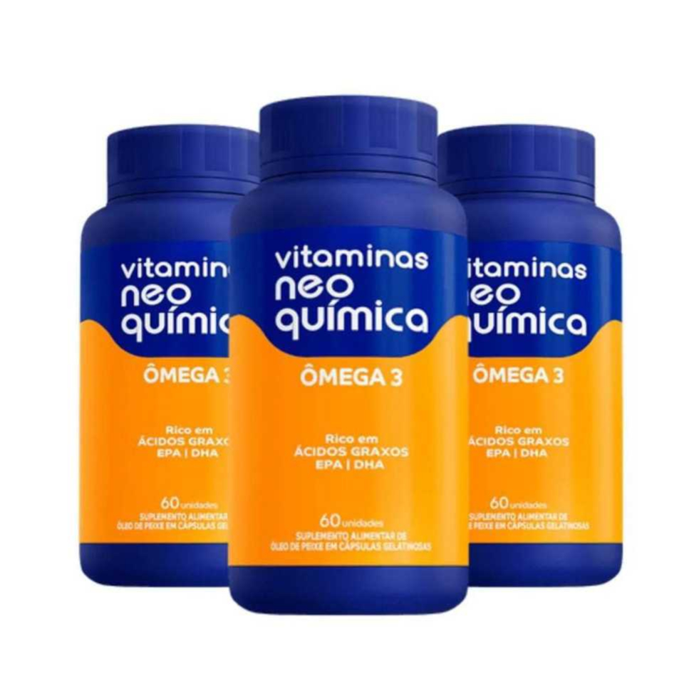 Kit 03 unidades de Ômega 3 Neo Química 60 comprimidos | Shopee Brasil