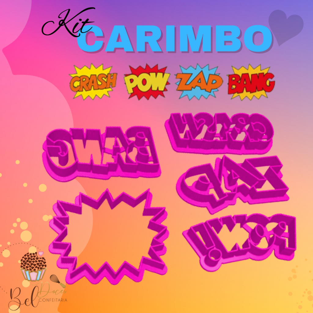 Kit Cortadores Pow, Crash, Bang, Zap, Super Heróis | Shopee Brasil