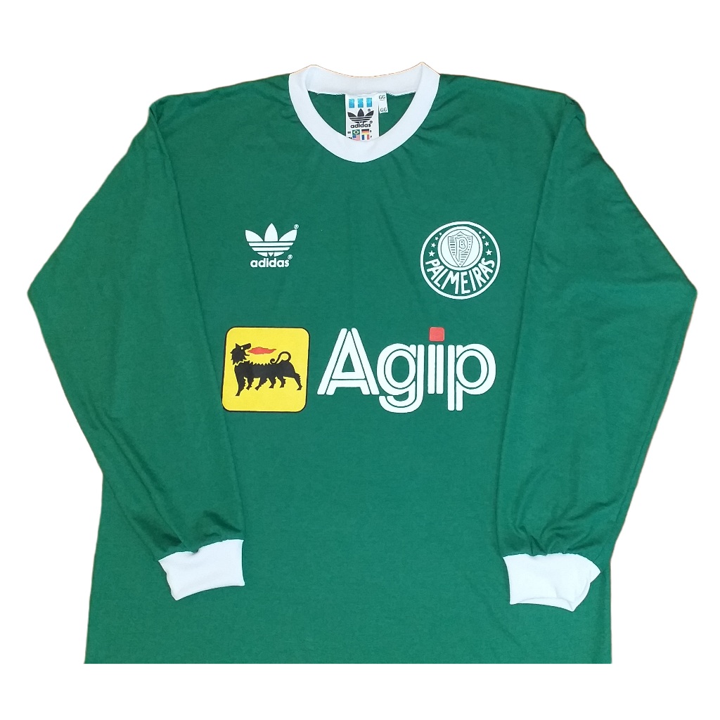 Camisa Palmeiras Anos 80/90 Agip Verde Manga Longa Retro | Shopee Brasil