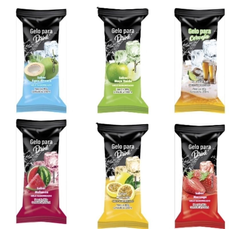 Embalagem Gelo Saborizado todos Sabores | Shopee Brasil