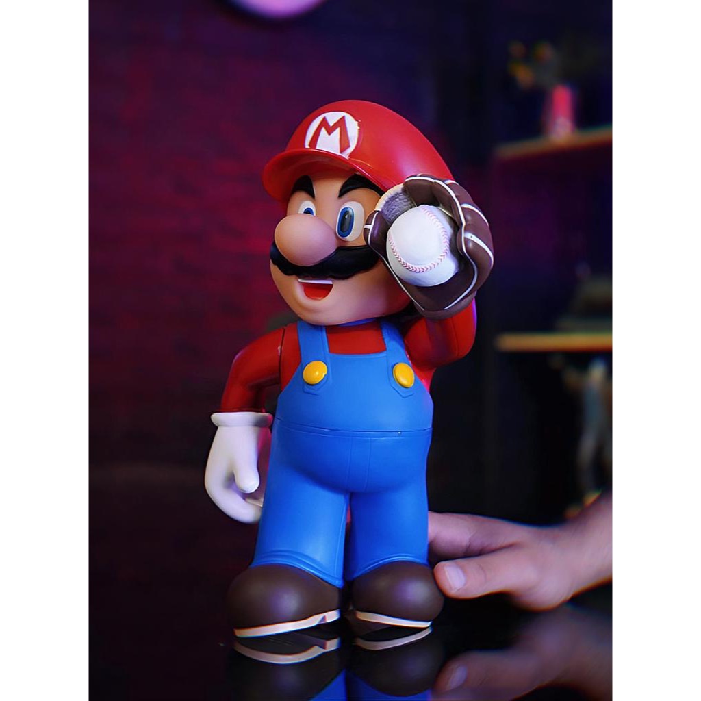 Boneco Super Mario Bros Beisebol 28cm Vinil Decorativo Brinquedo Super ...