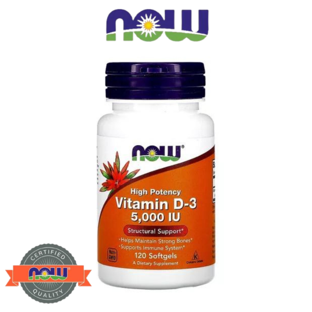 Suplemento em cápsulas NOW Bone & Immune Health Vitamin D3 5000 IU vitaminas Vitamin D3 5000 IU ...
