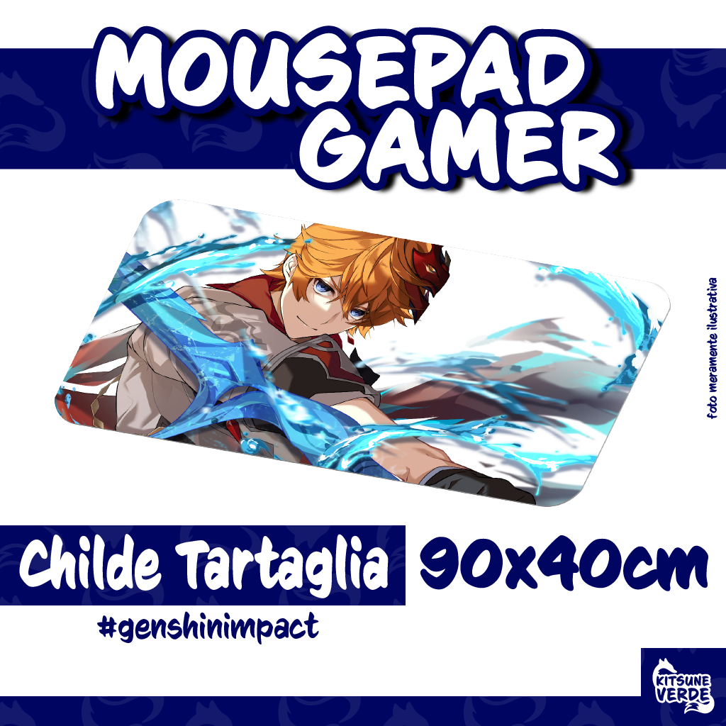 Mouse Pad Gamer Personalizado - Childe Tartaglia - Genshin Impact ...