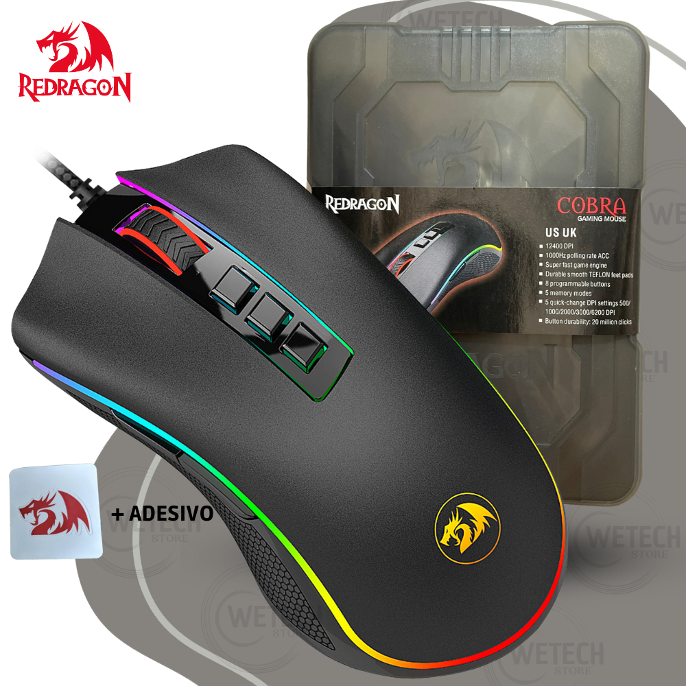 Mouse Gamer Redragon Cobra M711 Chroma Com Fio Preto USB RGB Original | Shopee Brasil