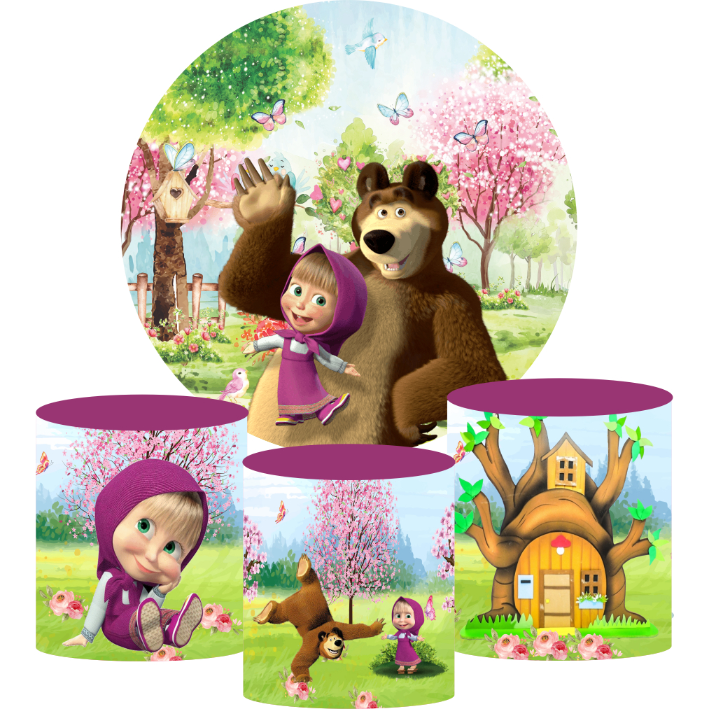 Kit capa de painel e cilindros Masha e o Urso | Shopee Brasil