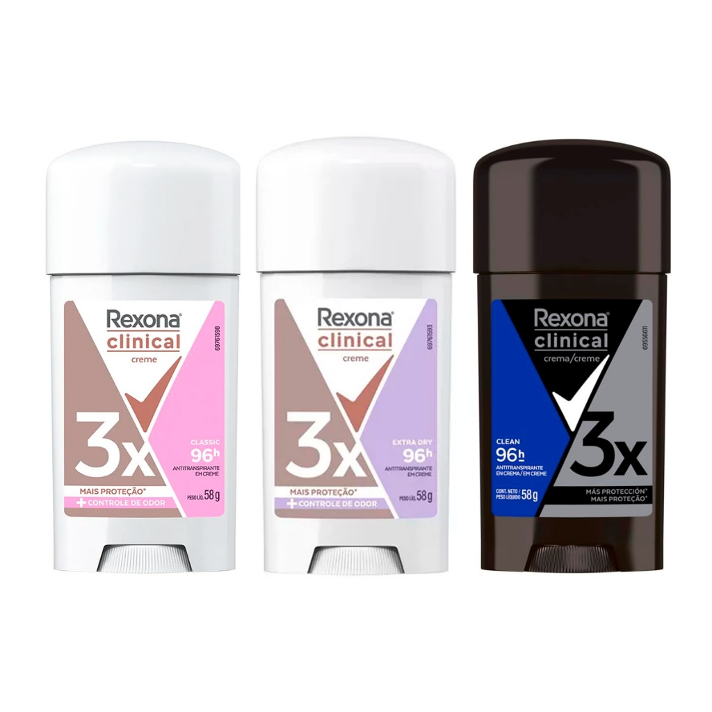 Rexona Clinical Desodorante Antitranspirante Stick - 58g | Shopee Brasil