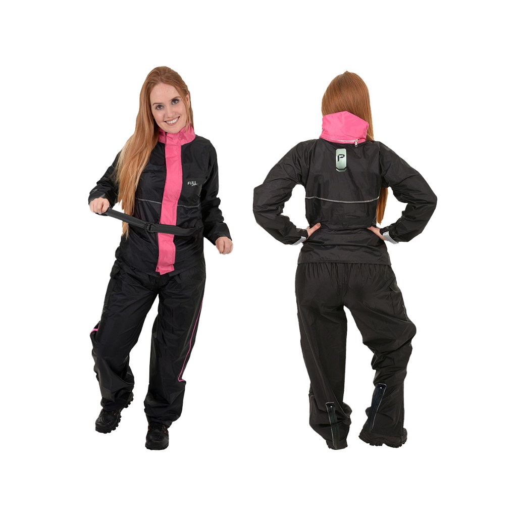 Capa Chuva Nylon Feminina Com Capuz Forrada Rosa | Shopee Brasil