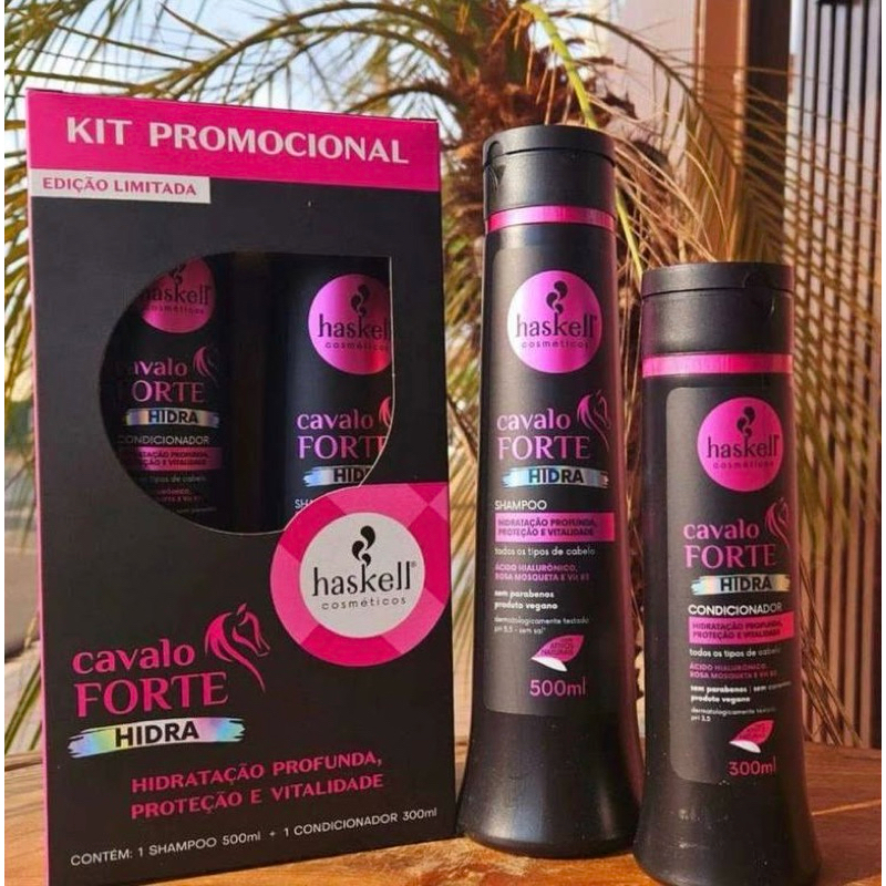 Kit Cavalo Forte Hidra 1 Shampoo 500ml + 1 Condicionador 300ml | Shopee Brasil