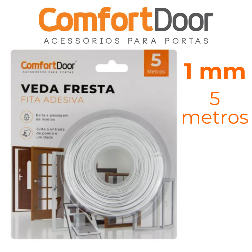 Fita Veda Porta Fresta Multiuso Espuma Adesiva 5m 2,5x1mm | Shopee Brasil