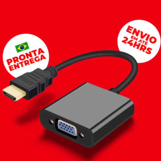Cabo Adaptador Conversor Hdmi Para Vga Com Saída P2 De Áudio Monitor ...