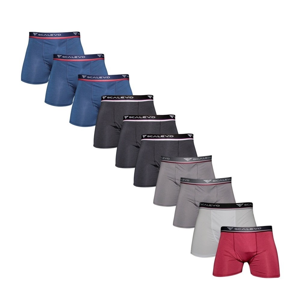 Kit 10 Cuecas Boxer Box Masculino Scalevo | Shopee Brasil