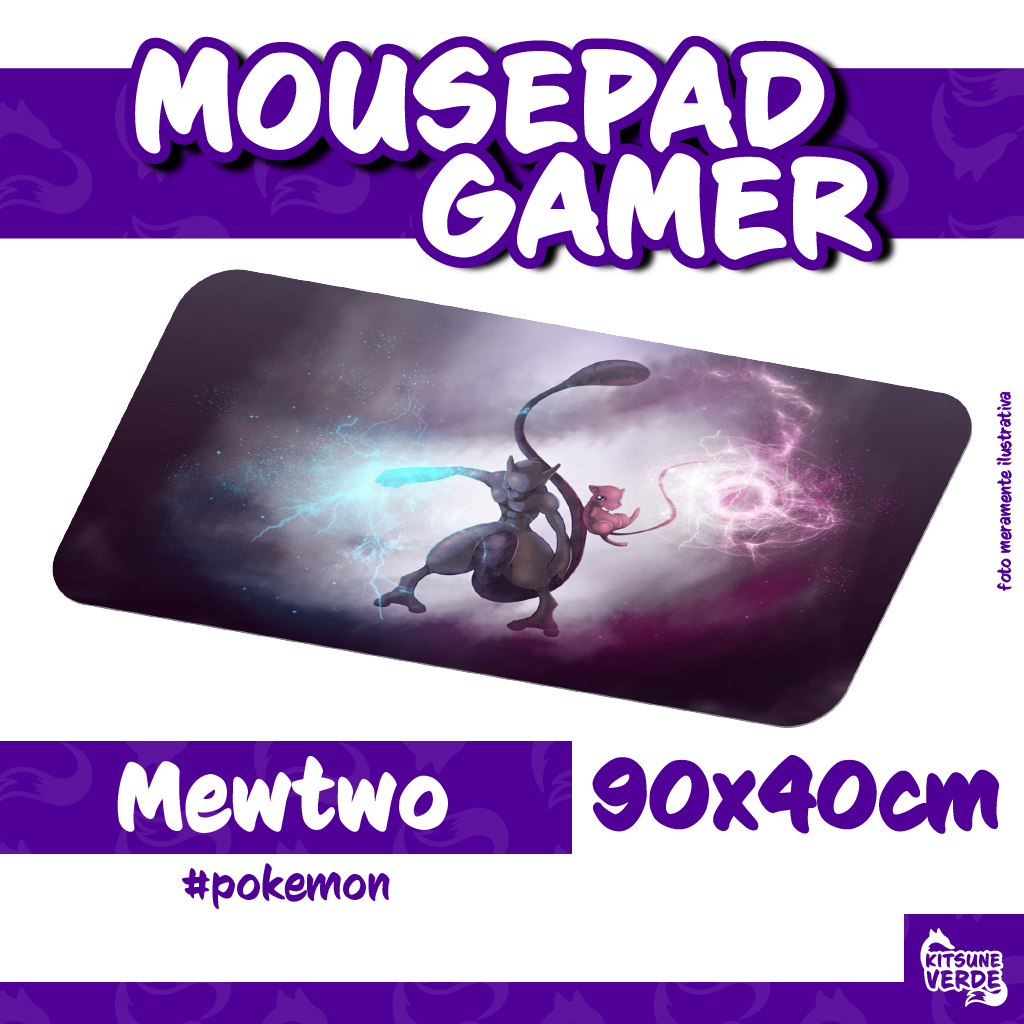 Mouse Pad Gamer - Mewtwo - Pokemon Lendário - Anime - 90x40 cm | Shopee ...