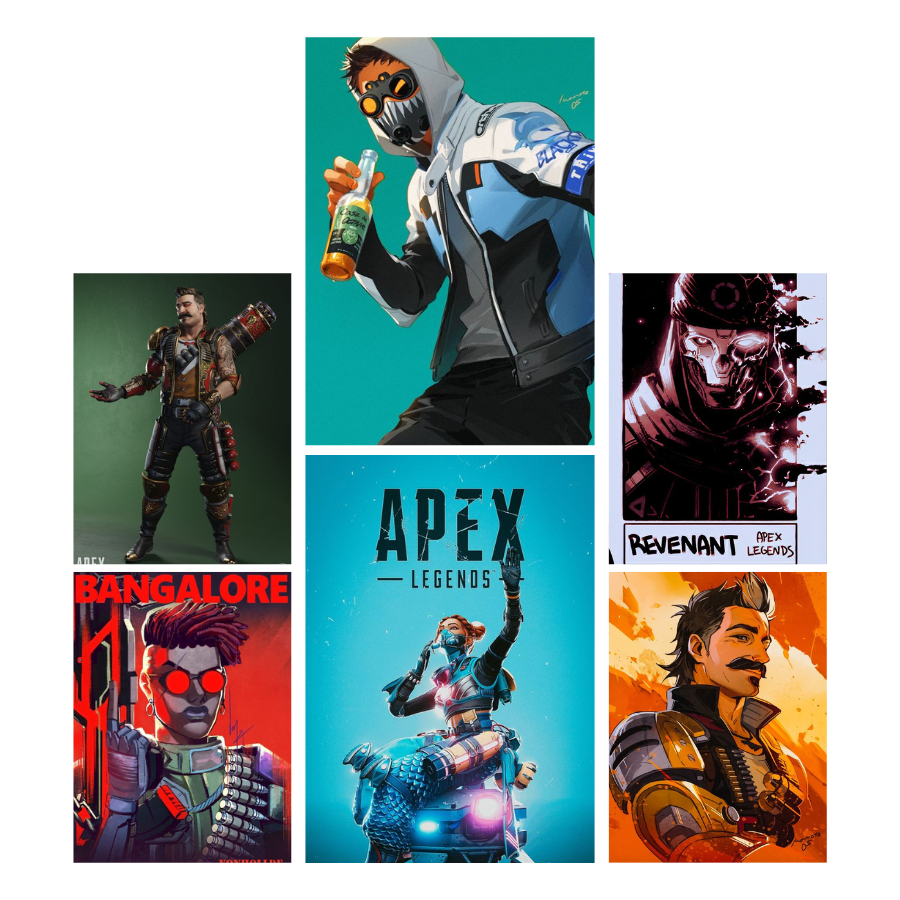 Kit 10 Pôsters Premium Apex Legends Game A4 20x30cm Lendas do Jogo ...