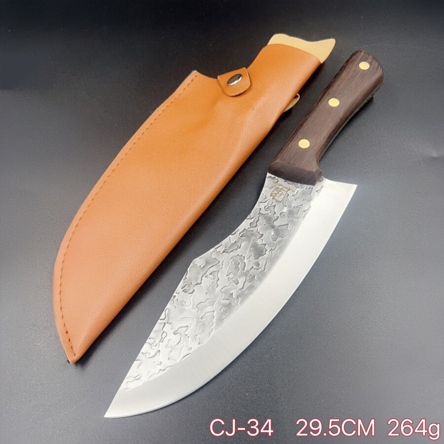 Faca Cutelo Fulltang Aço Manganês,Chef + Bainha Couro CJ-34 - Escorrega ...