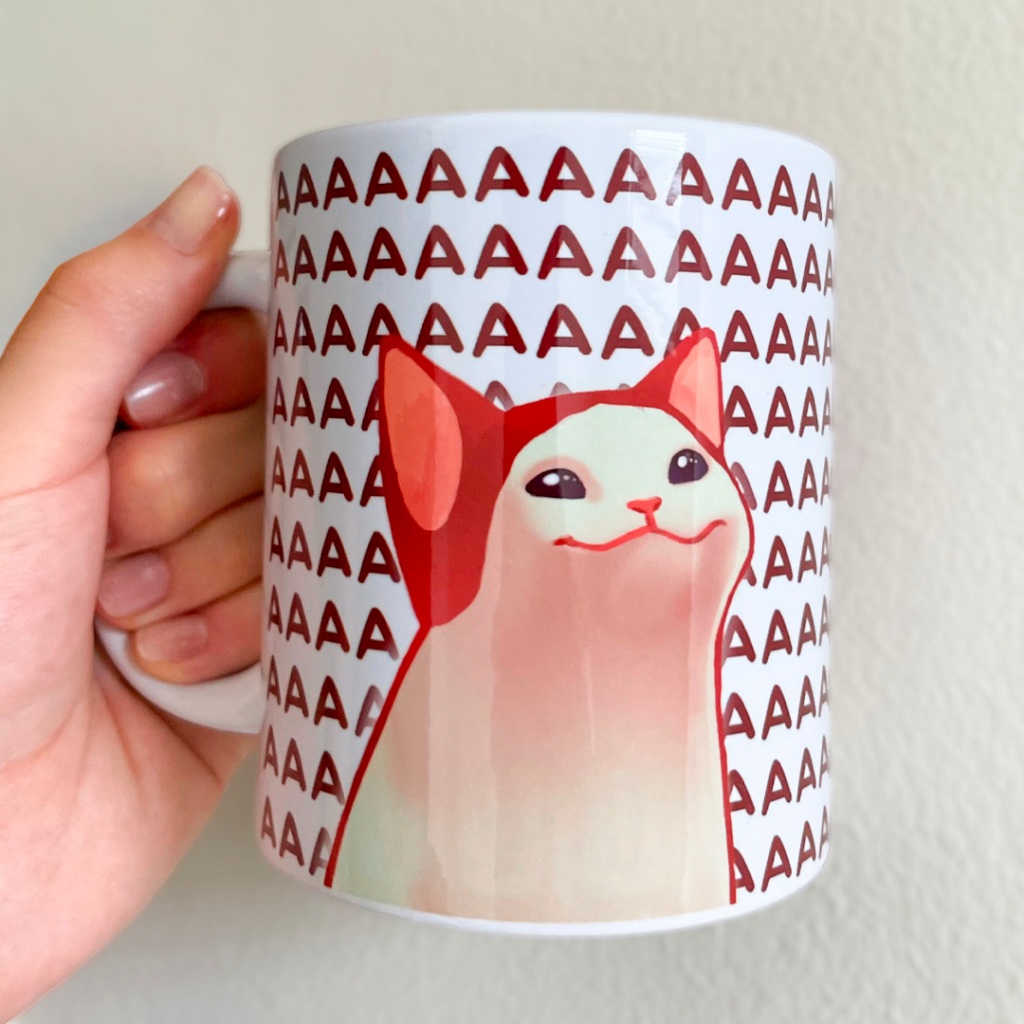 Caneca Gato Meme Aaaaaaa - Escorrega o Preço