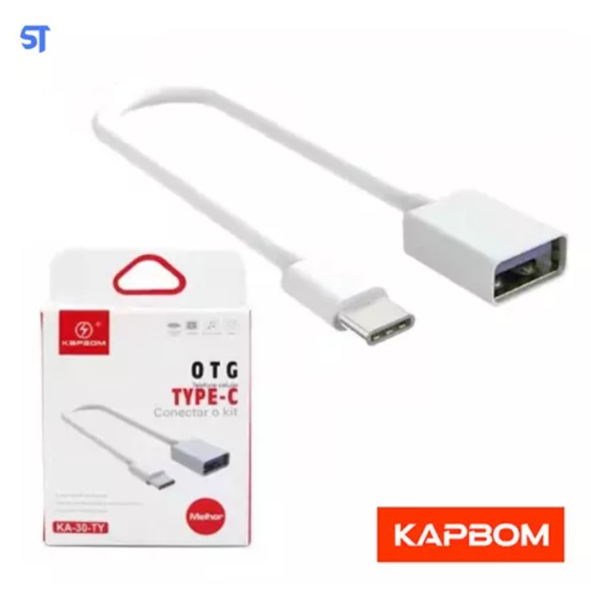 Cabo Otg Kapbom Usb Para Tipo C Branco - Ka-30-ty | Shopee Brasil