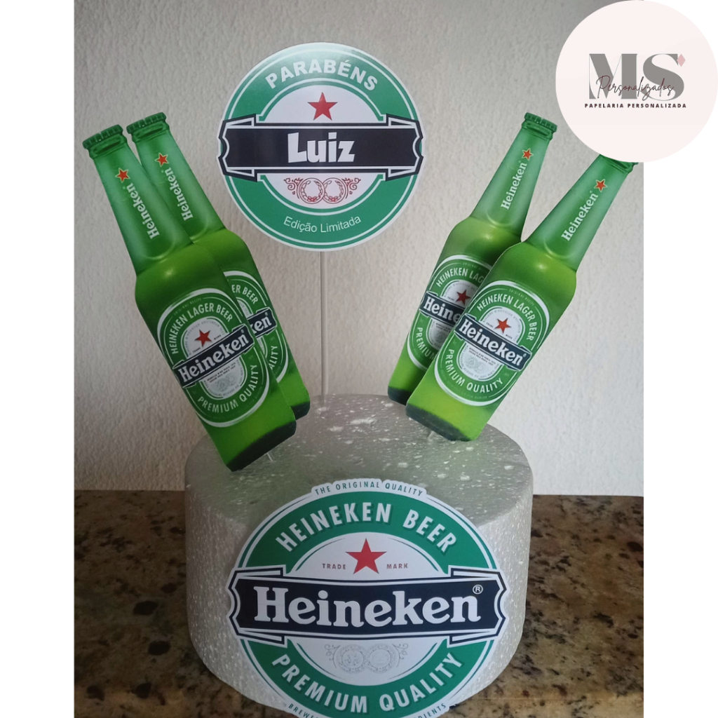 Topo de Bolo Heineken | Shopee Brasil