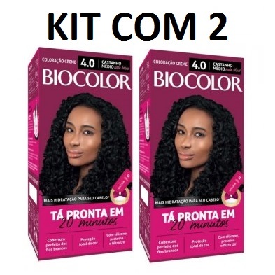 KIT COM 2 TINTURA BIOCOLOR MINI KIT 4.0 CASTANHO | Shopee Brasil