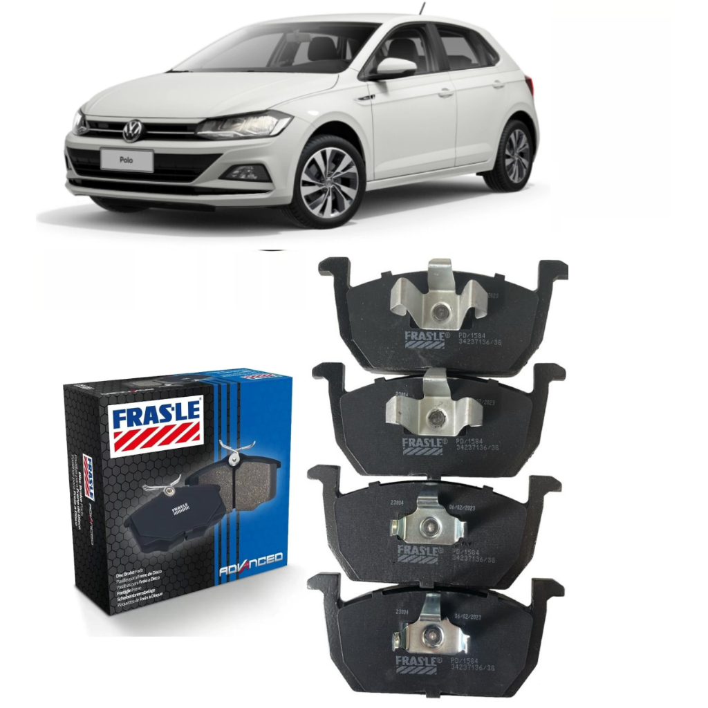 Kit pastilha de freio dianteira Volkswagen Polo 1.0 12v 2017 até 2023 ...