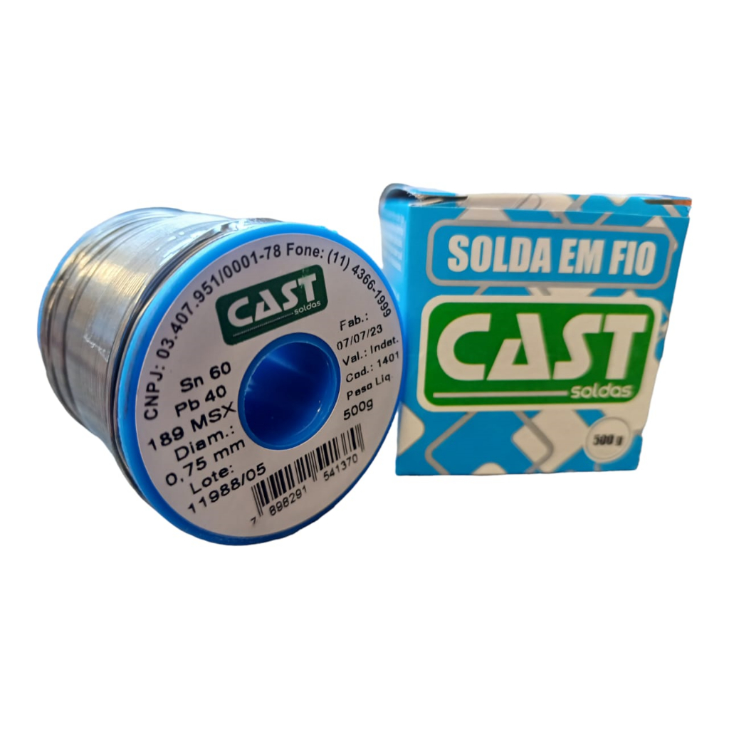 Rolo Carretel Solda Cast - 500 Gramas 0,75MM 60X40 189MSX SN X PB ...