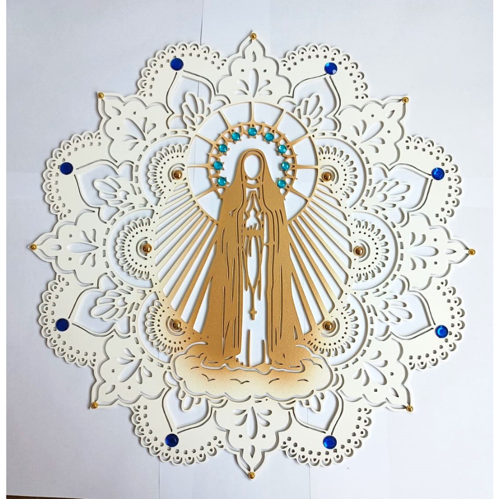 Mandala Nossa Senhora De Fátima 60 cm mdf decorado . | Shopee Brasil