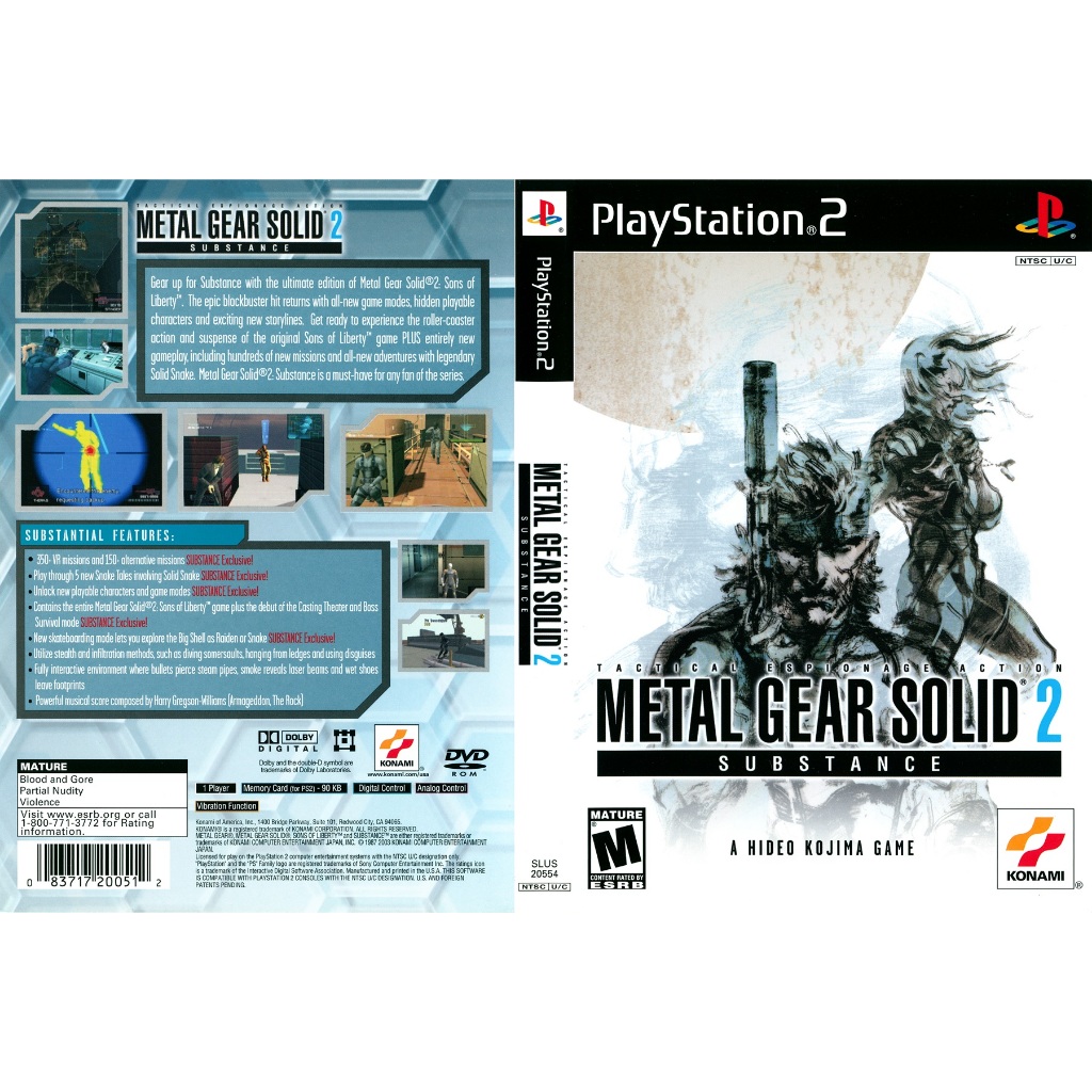 Ps2 Metal Gear Solid 2 Sustance Capa Hd | Shopee Brasil