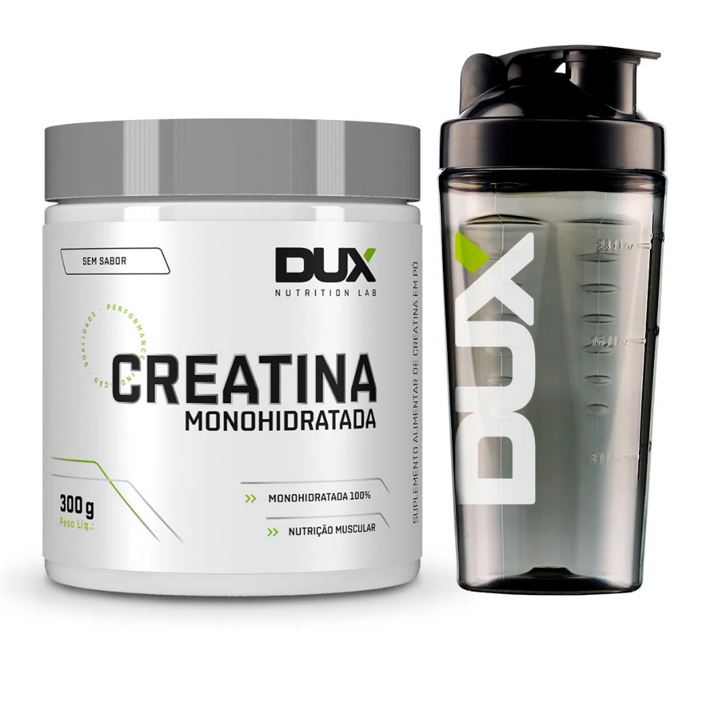 Creatina Monohidratada Pura 300g Dux Nutrition + Coqueteleira 800ml Dux ...