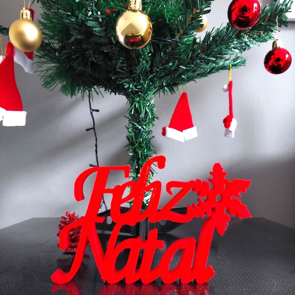 Enfeite Lettering Feliz Natal - Decoração de natal - Faz a Boa!