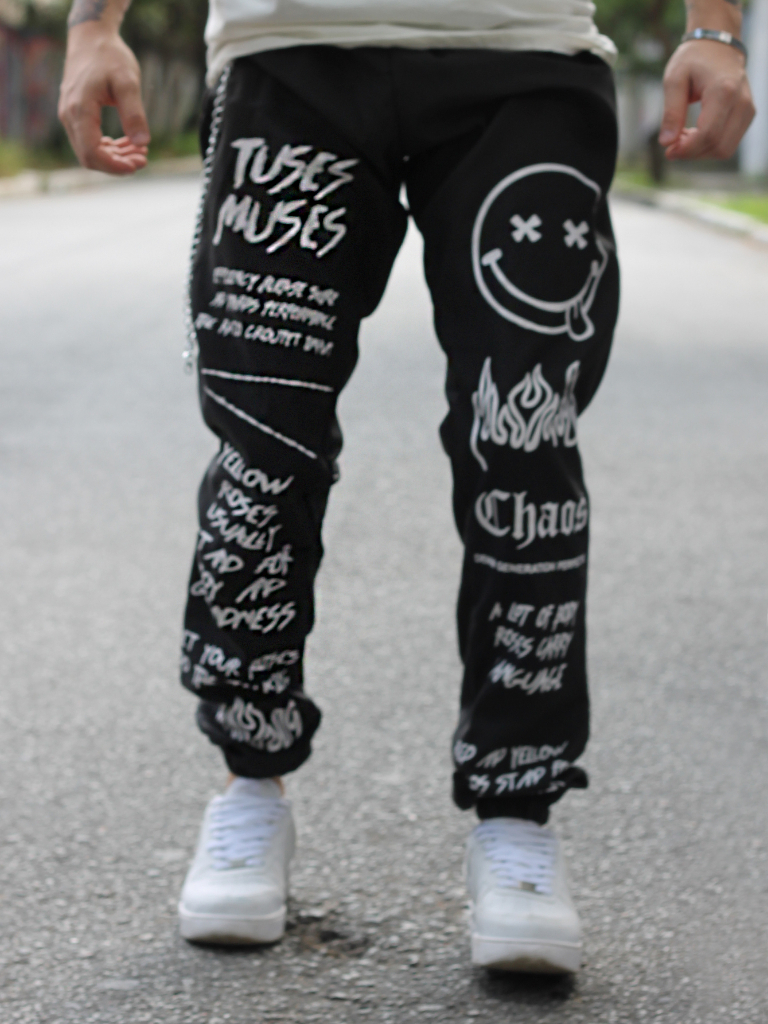 Calça Gringa Jogger Larga Rapper Trapper Corta Vento 100% poliester ...