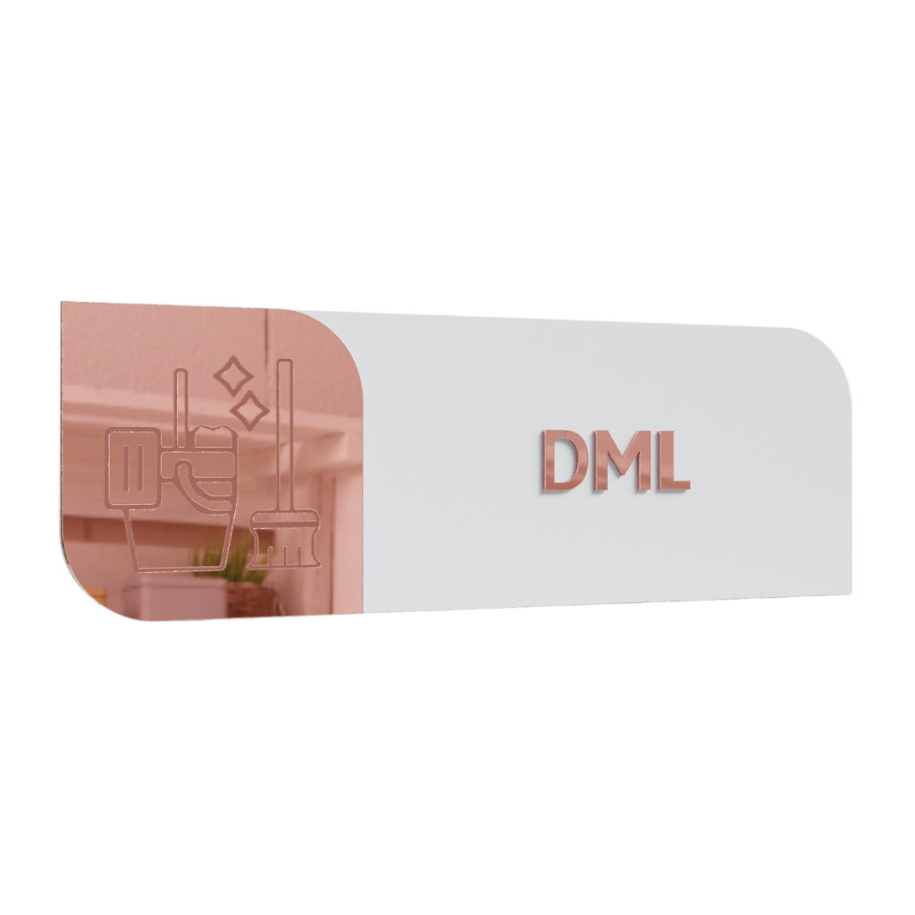 Placa Sinalização de porta DML em MDF com acrilico espelhado | Shopee ...