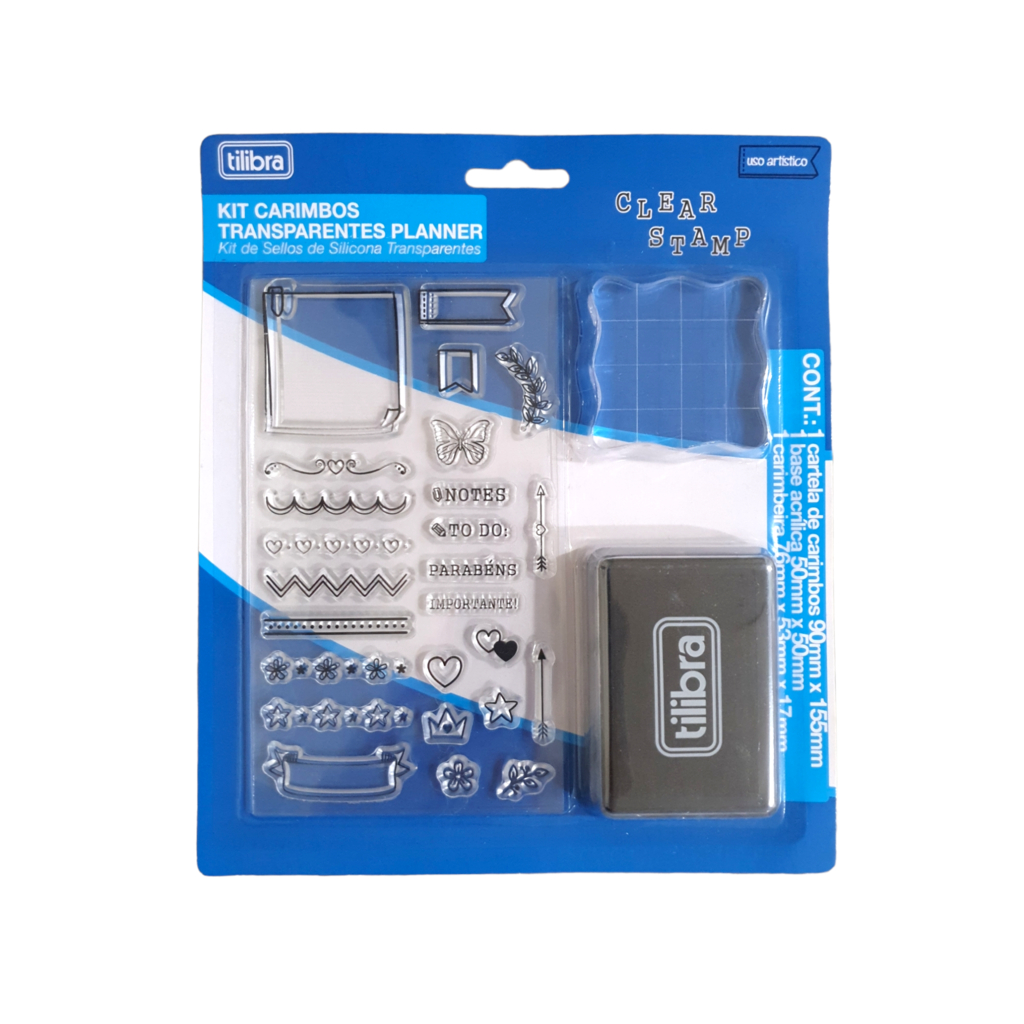 KIT CARIMBO PLANNER TILIBRA TRANSPARENTE | Shopee Brasil