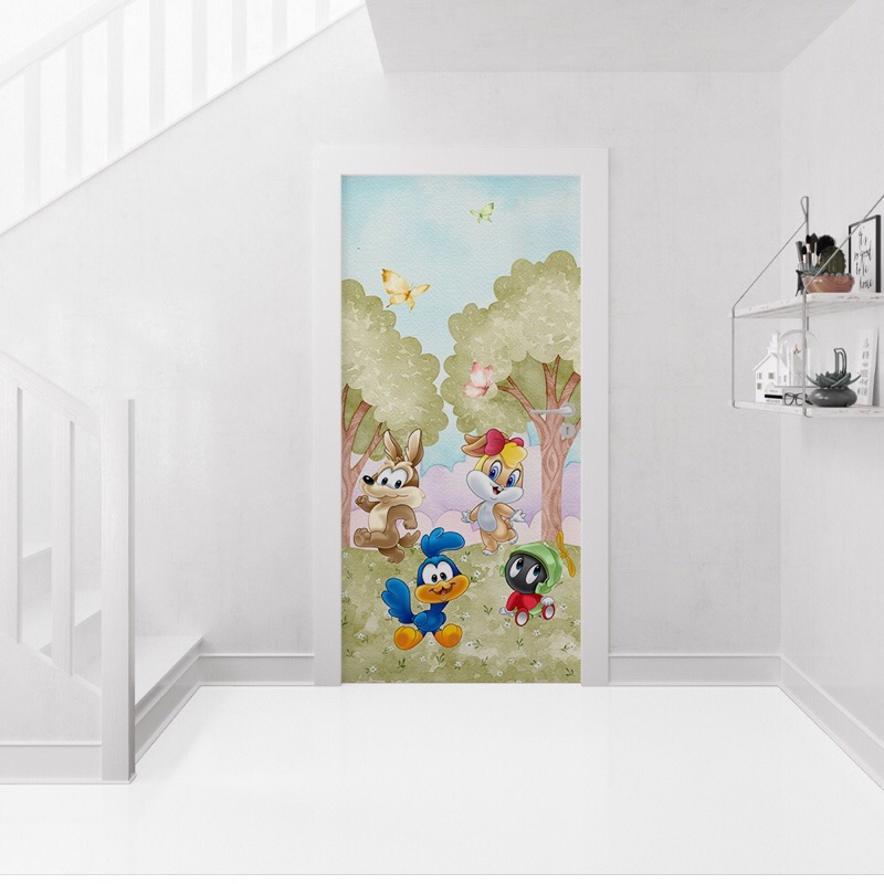 adesivo para porta loney tunes infantil 83x213 | Shopee Brasil
