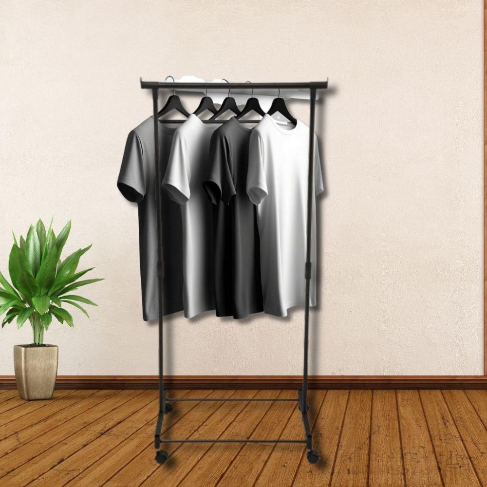 KIT 10 Araras De Roupas Cabideiro Com Rodinha Closet Movel Regulavel ...