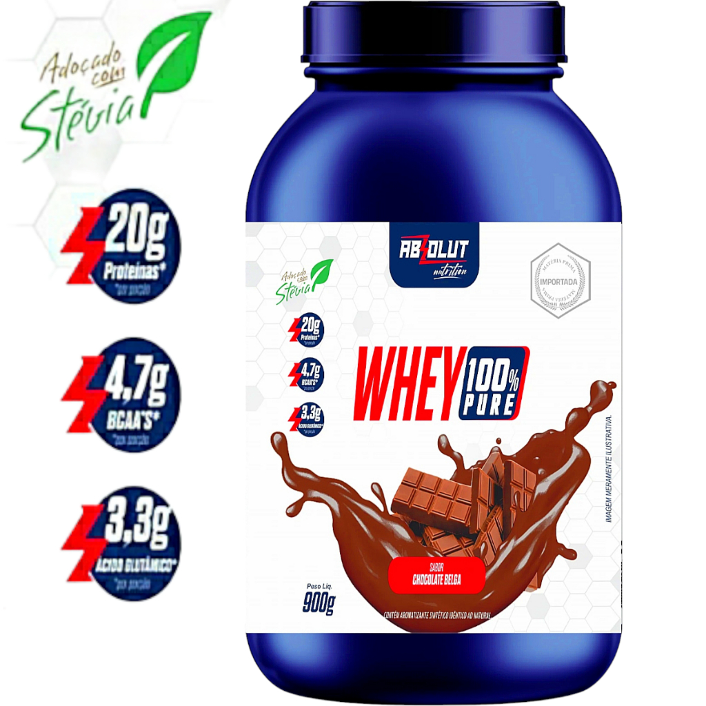 Whey Protein 100% pure Concentrado Absolut Nutriton 900g 20g Proteìnas ...