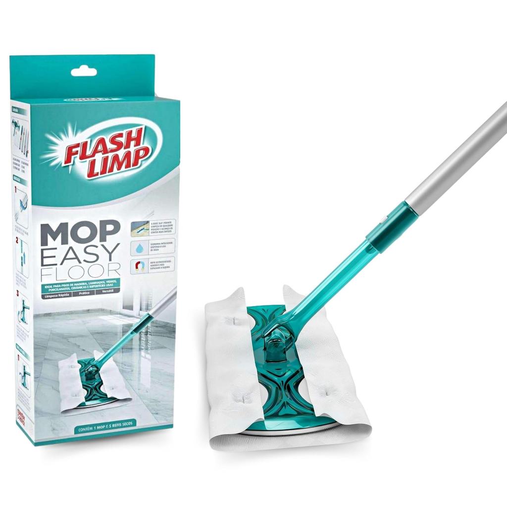 Mop Easy Floor Com 5 Refis Seco Rodo Versátil Limpeza Rápida Flash Limp ...