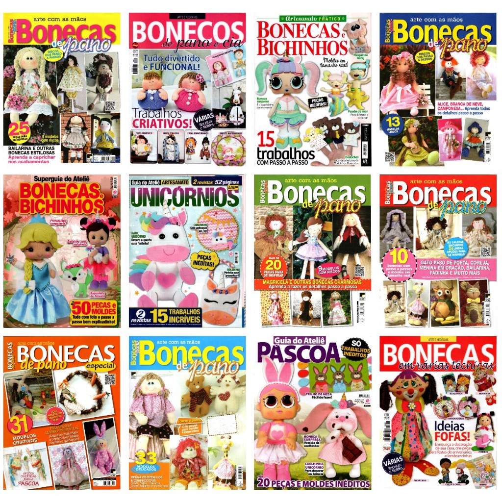 Kit 12 Revistas Bonecas De Pano Lote 3 | Shopee Brasil