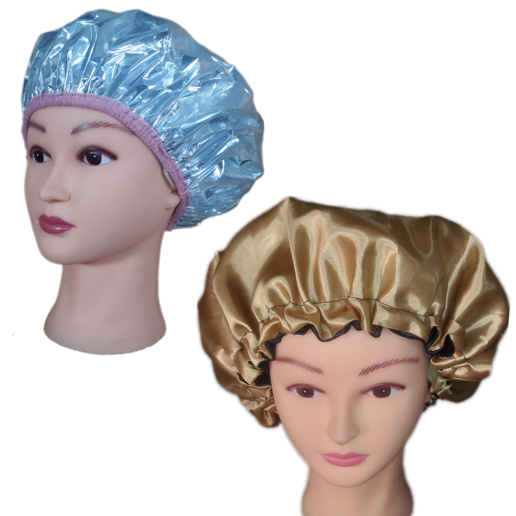 Kit Touca Térmica Metalizada para Hidratação + Touca de Cetim Antifrizz ...