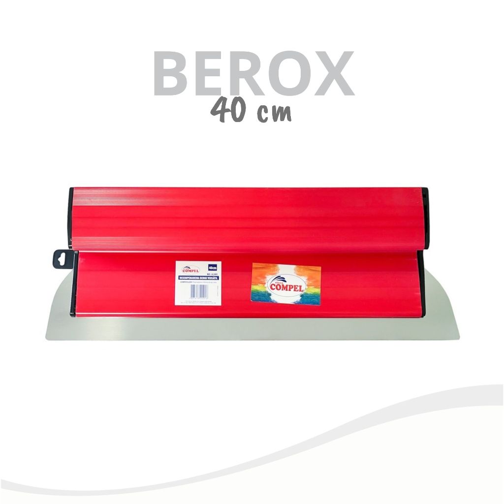 Desempenadeira Berox 40cm Aço Inox com Para Massa Corrida - Escorrega o ...