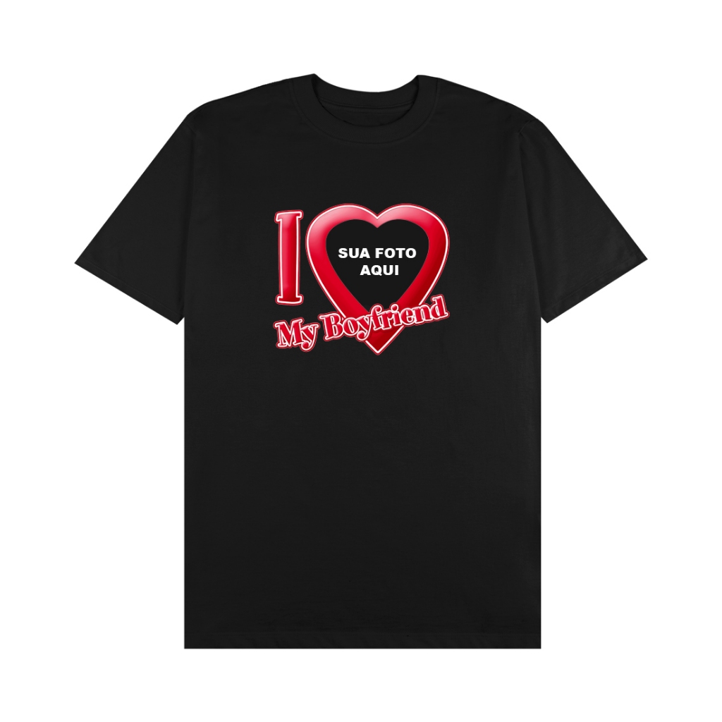 Camiseta I Love My Boyfriend Estampada Streetwear Larga Over | Shopee Brasil