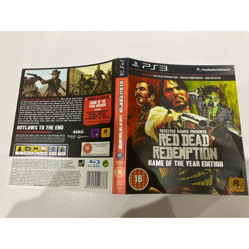 capa encarte original Red dead redemption game year edition ps3 ...