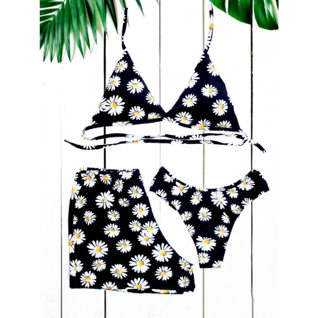Conjunto Trio Biquíni Margarida - Biquíni Feminino Asa Delta Com Bojo e ...