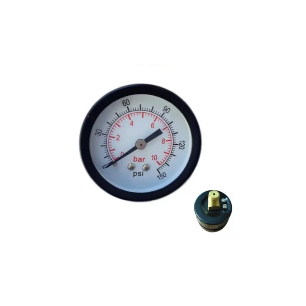 Manômetro Horizontal Rosca 1/4 - 50mm 10 Bar 150 Psi | Shopee Brasil