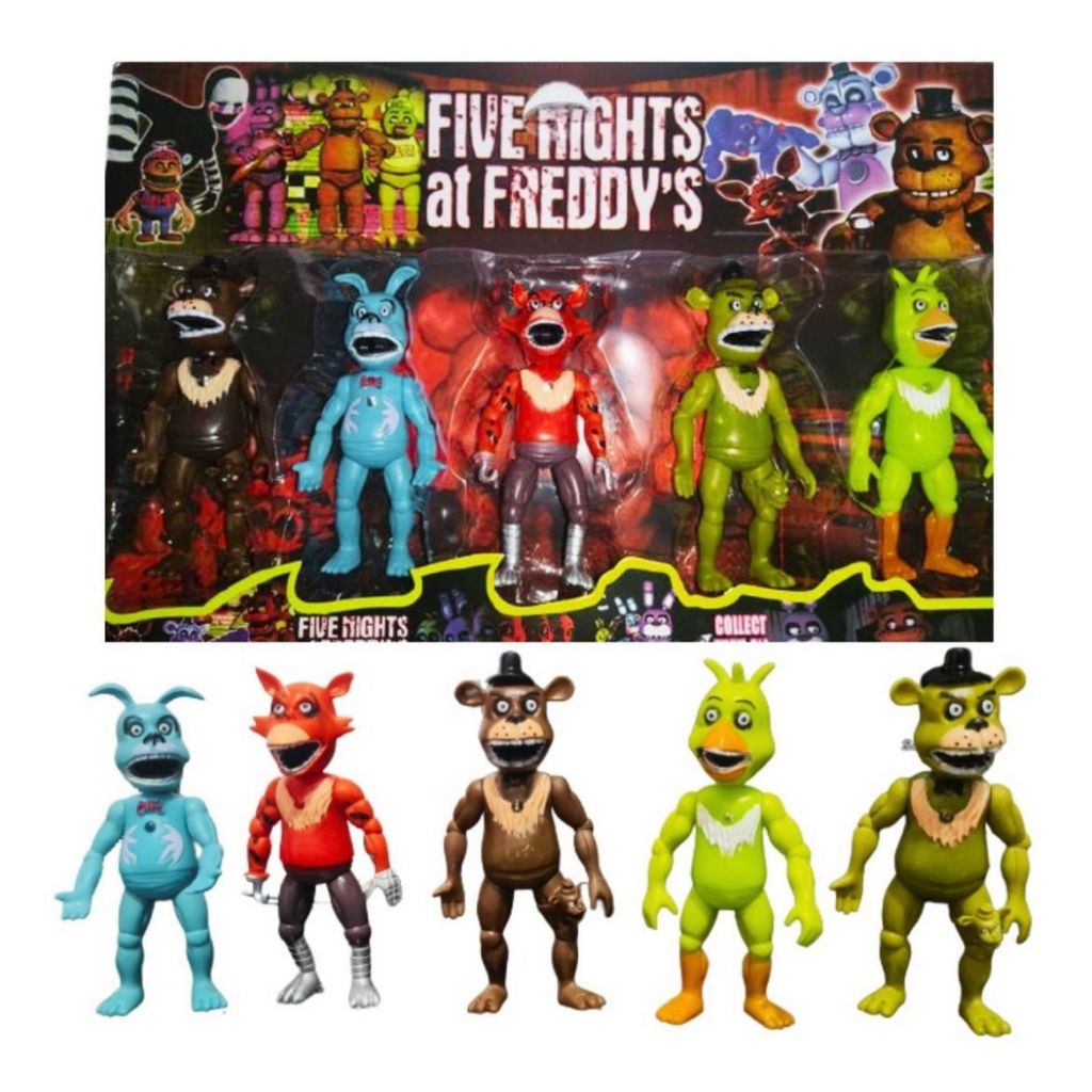 Kit Cartela 5 Bonecos Animatronics Five Nights At Freddy's - Five Jogo ...