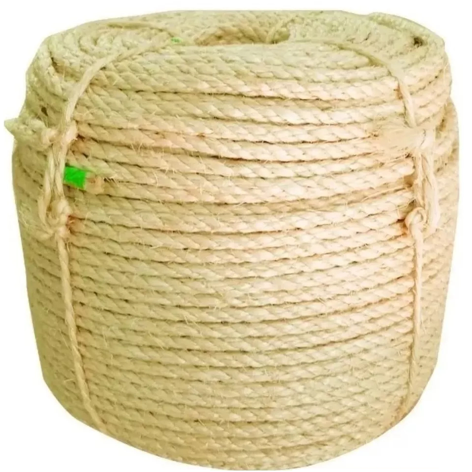 Corda De Sisal 8mm 3 Pernas Reforçado 100 Metros Rasada Artesanato ...