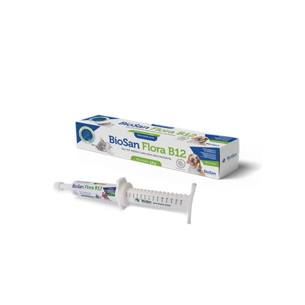 Biosan Flora B12 Probióticos E Prebióticos Cães E Gatos 14g | Shopee Brasil