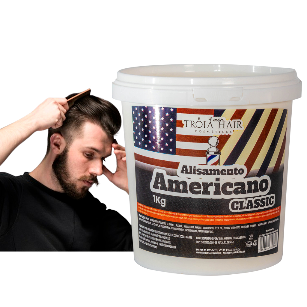 Alisamento Americano Classic Relaxamento Capilar Tróia Hair 1kg ...