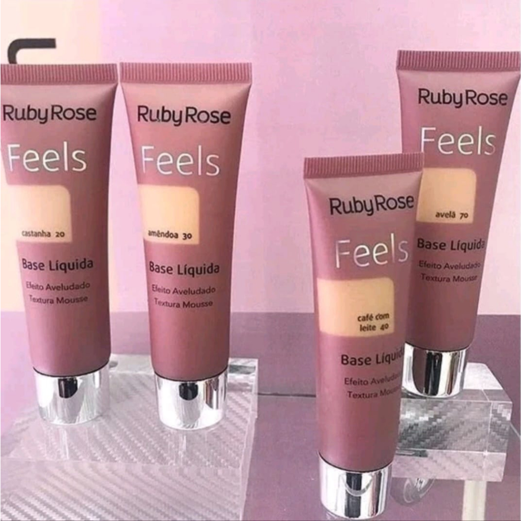BASE LÍQUIDA RUBY ROSE FEELS EFEITO AVELUDADO TEXTURA MOUSSE HB-8053 ...