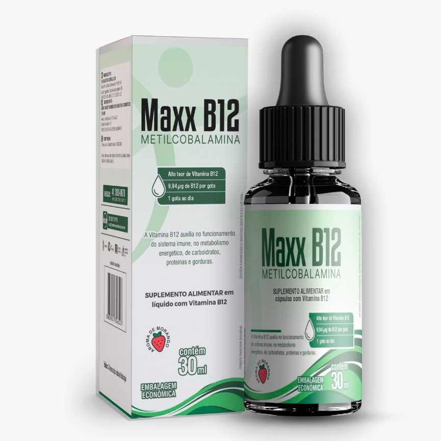 Vitamina B12 30ml Maxx B12 Metilcobalamina 414% VD/gota TCM ...
